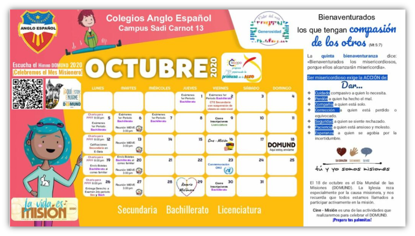 Calendario de Actividades de Octubre – IAE