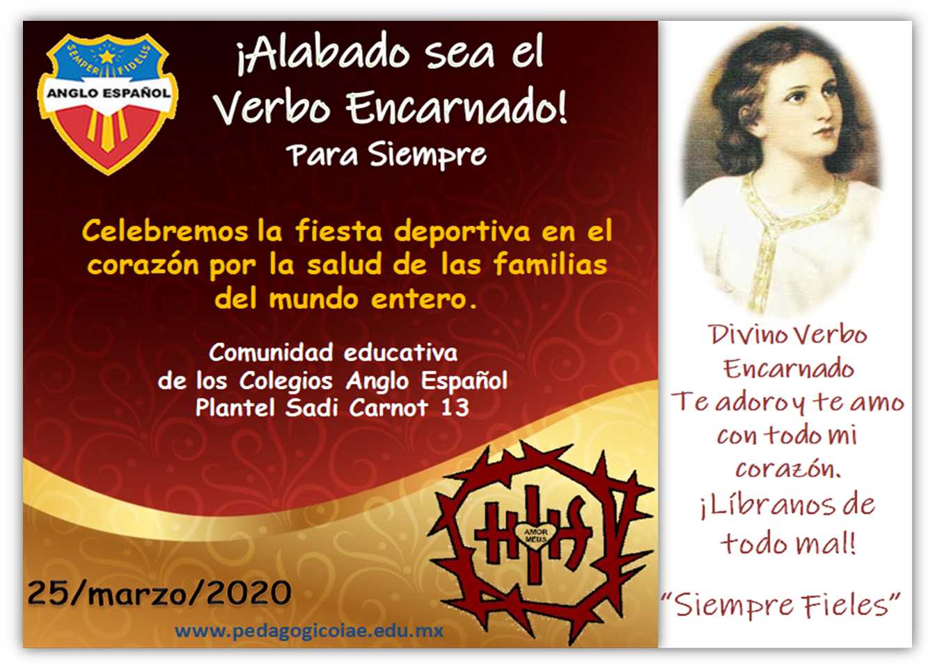 ¡Alabado sea el Verbo Encarnado! – IAE