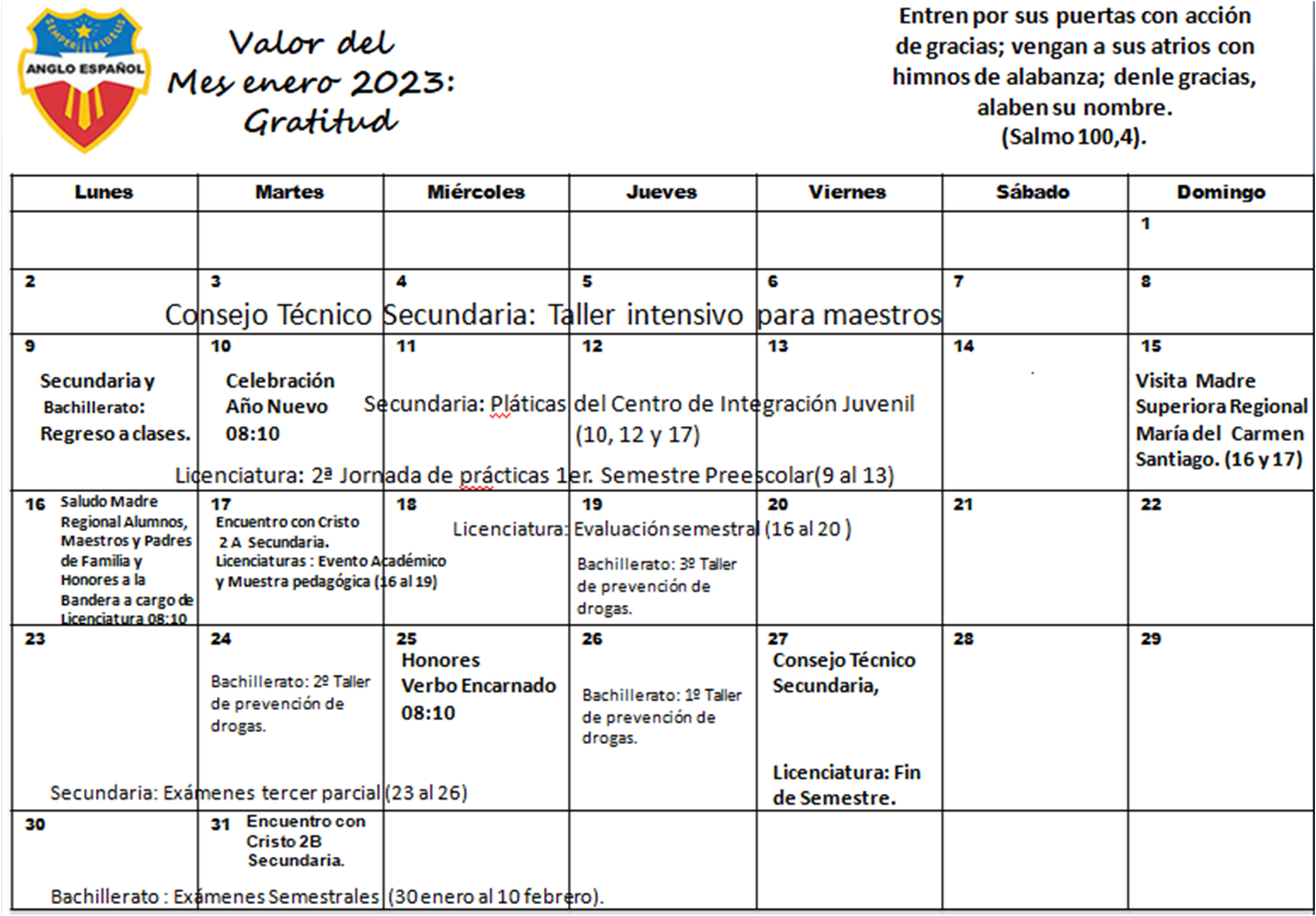 Conoce las actividades del mes de enero – IAE